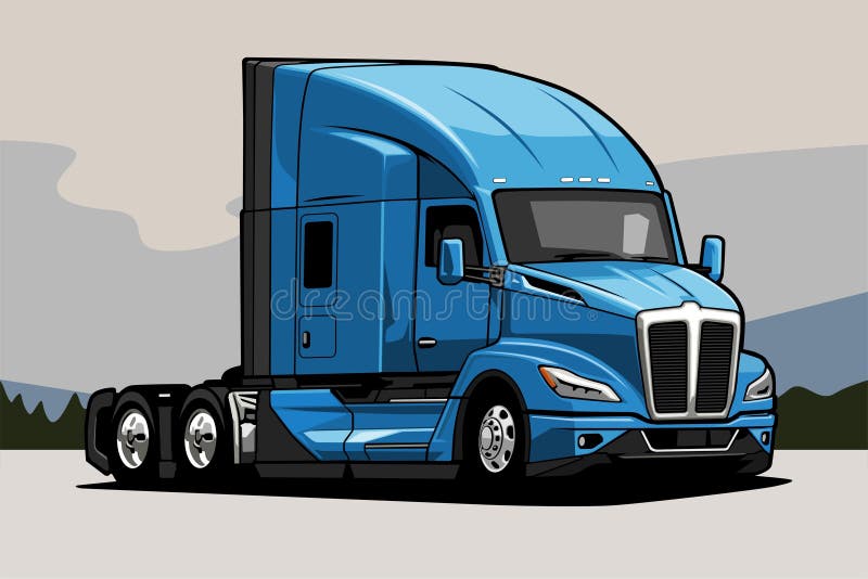 Semi Truck Logo Icon Illustration Design Art Stock Vector ...