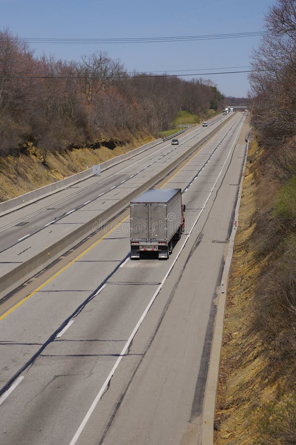 Semi Truck Rear View stock photo. Image of device, freeway - 678390