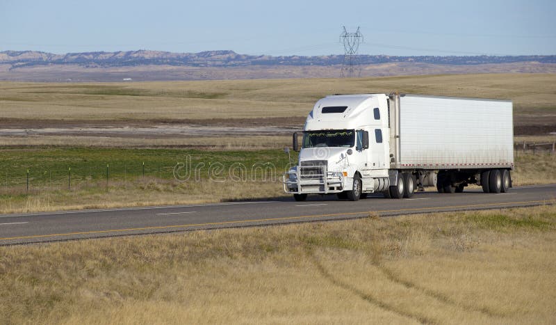 Semi truck with trailer editorial photography. Image of container ...
