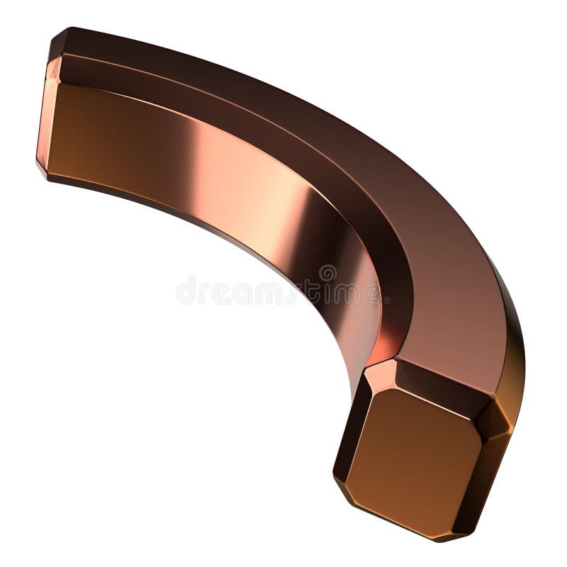 Semicircle Coil Fragment Copper Metal Object Structure Design Element ...