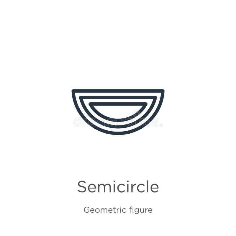 Linear Semicircle Icon From Geometry Outline Collection. Thin Line ...