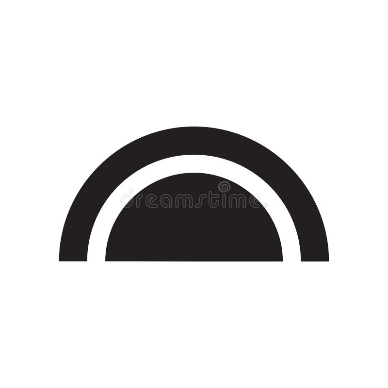 Semicircle Icon Vector Sign and Symbol Isolated on White Background ...