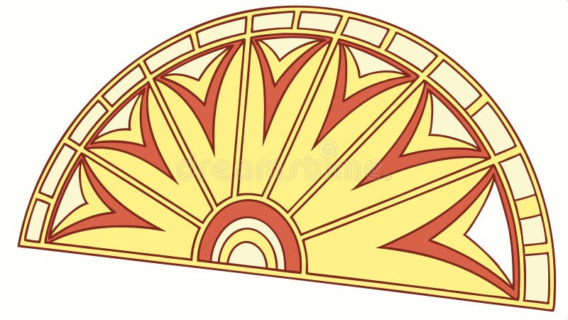 Semicircle Sun Design, Radiant Light and Geometric Sun Illustration ...