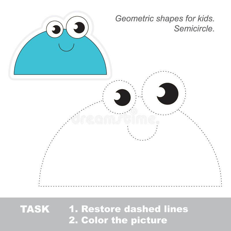 Semicircle To Be Traced. Vector Trace Game. Stock Illustration ...