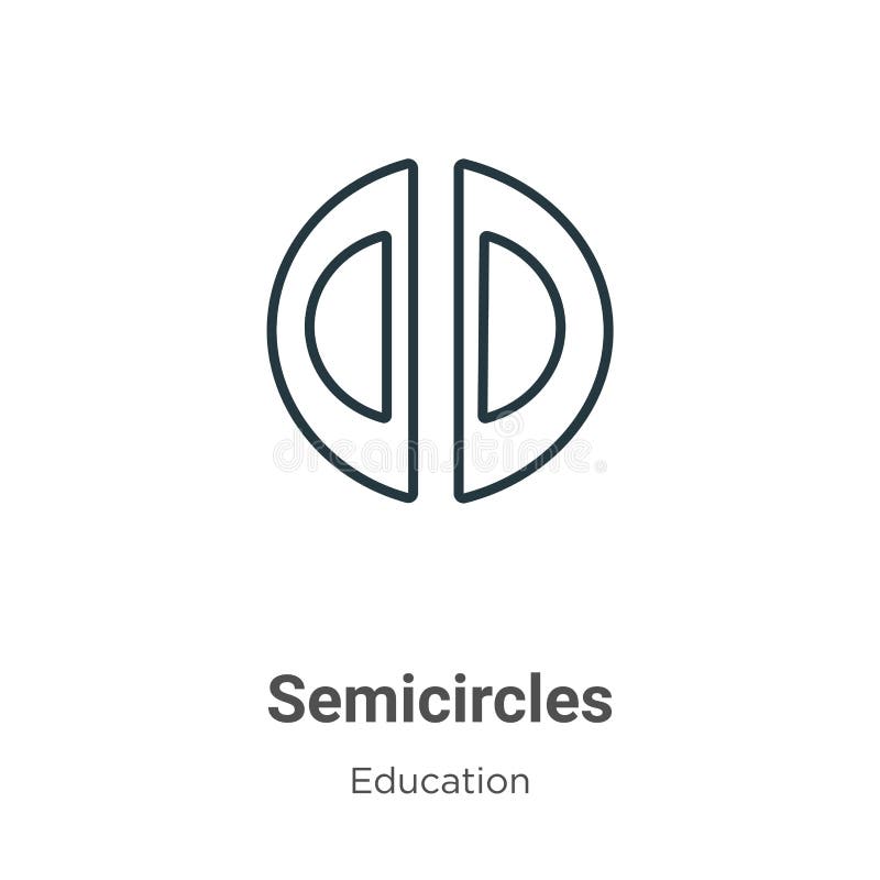 Outline Semicircles Vector Icon. Isolated Black Simple Line Element ...