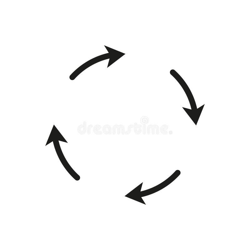 Semicircular Arrows Rotate. Following Each Other in a Circle. Vector ...
