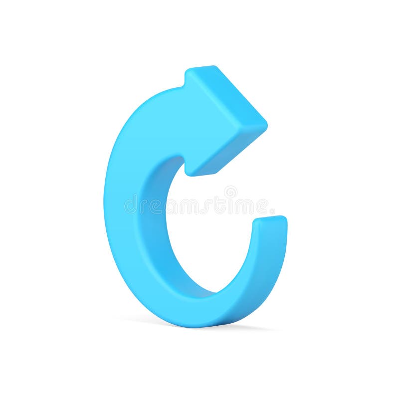 Semicircular Curved Arrow Pointer 3d Icon Vector Illustration Stock ...