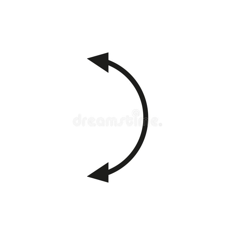 Semicircular Curved Thin Long Double Ended Arrow. Vector Drawing. Stock ...