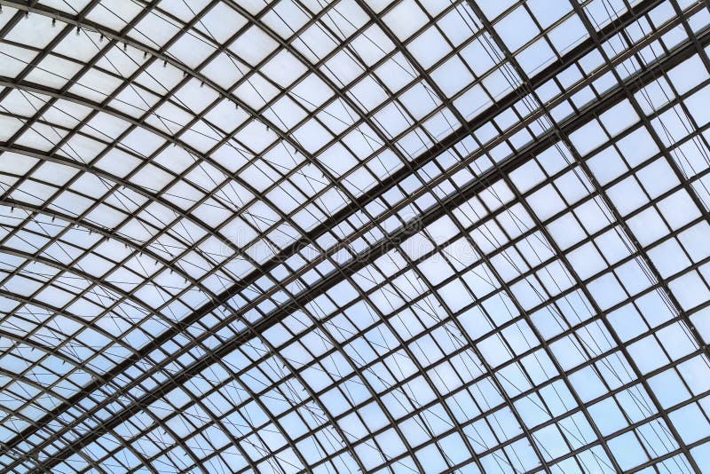 Semicircular Glass Roof on a Metal Frame As a Background or a Backdrop ...