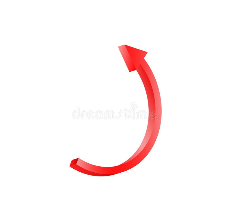 Semicircular Red Arrow. Forward Pointer and Business Cursor Stock ...