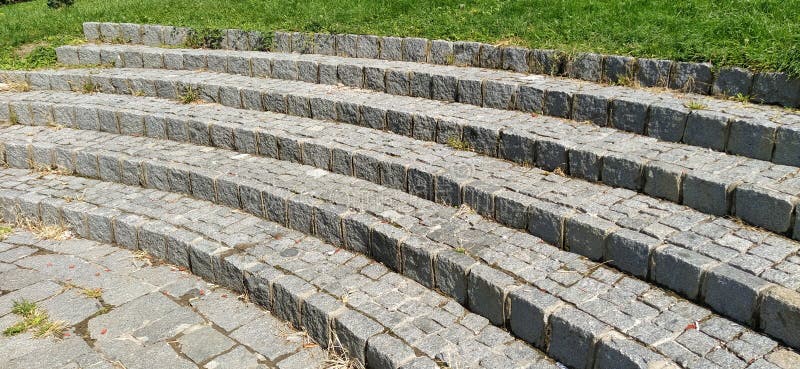 Semicircular Steps of the Amphitheater. Wide Staircase Made of Stone ...