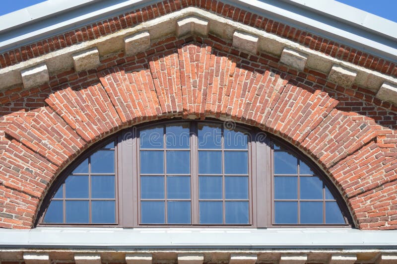 Semicircular Window with a Flower Stock Image - Image of blooming, arch ...