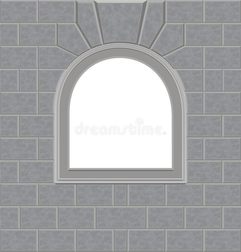 Semicircular Window In Stone Wall Stock Illustration - Illustration of ...