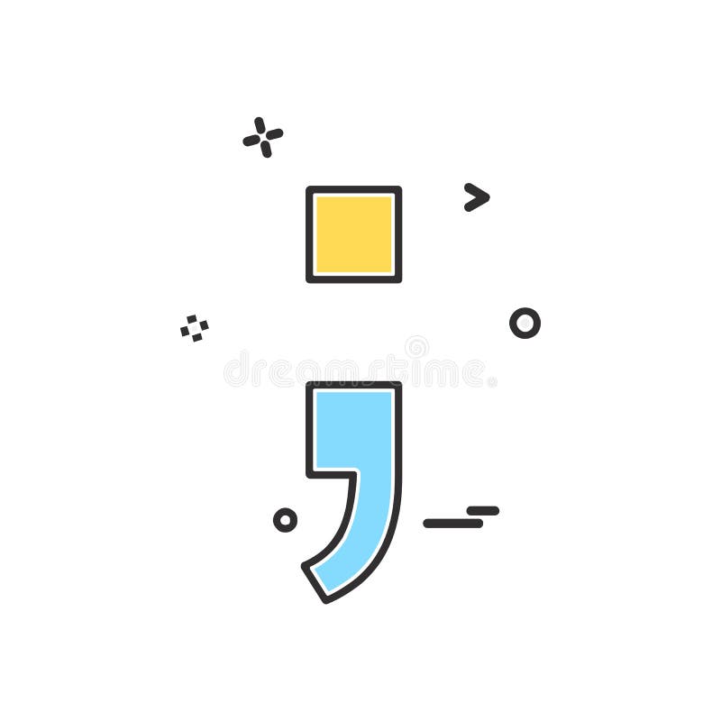 Semicolon Icon Design Vector Stock Vector - Illustration of light ...