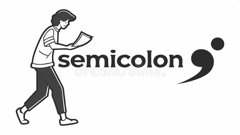 Semicolon Punctuation Mark, Grammar and Writing Elegance Vector Design ...