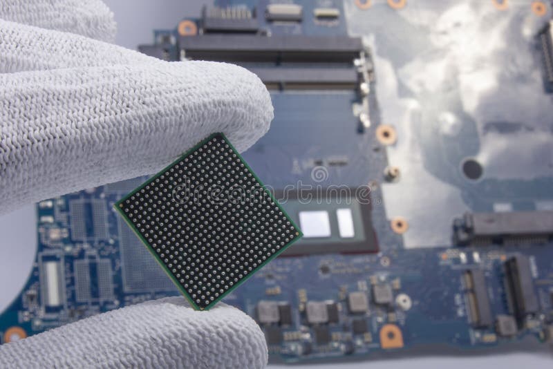 Semiconductor BGA chip stock photo. Image of computer - 257562238