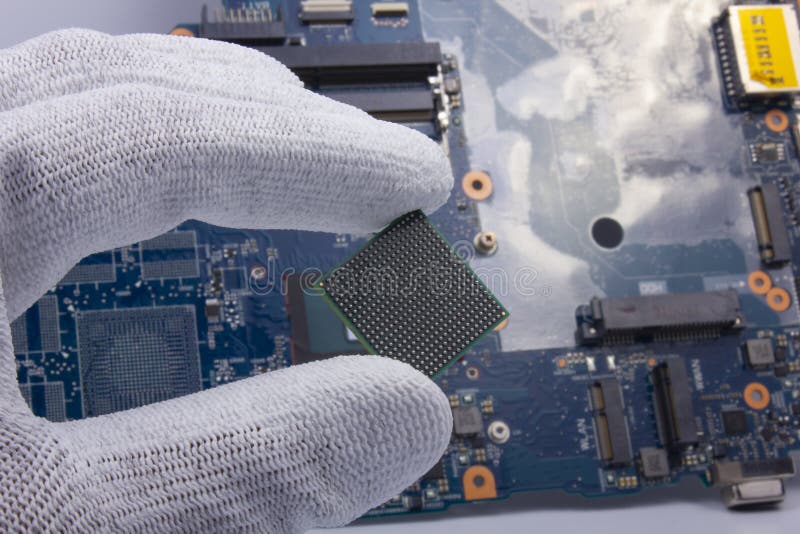 Semiconductor BGA chip stock photo. Image of computer - 257562238