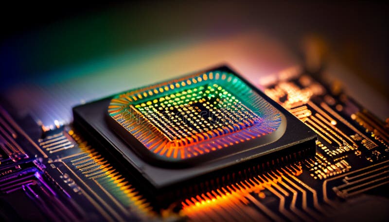 Semiconductor Chip Ai Generated Stock Illustration - Illustration of ...