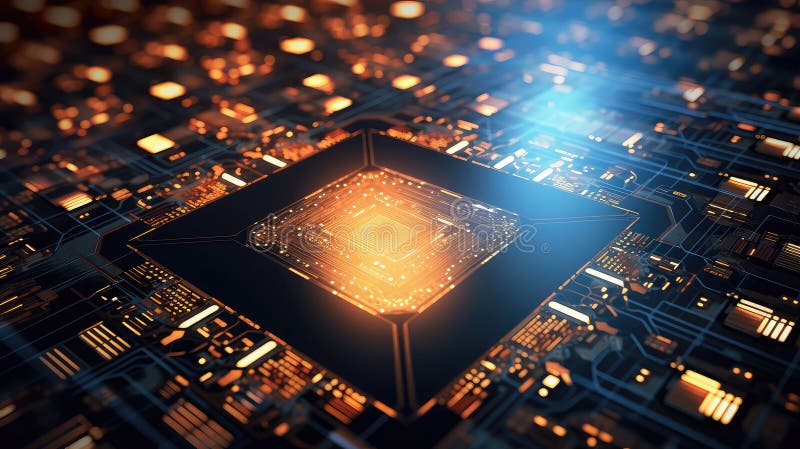 Semiconductor Chip Electronic Background Stock Illustration ...