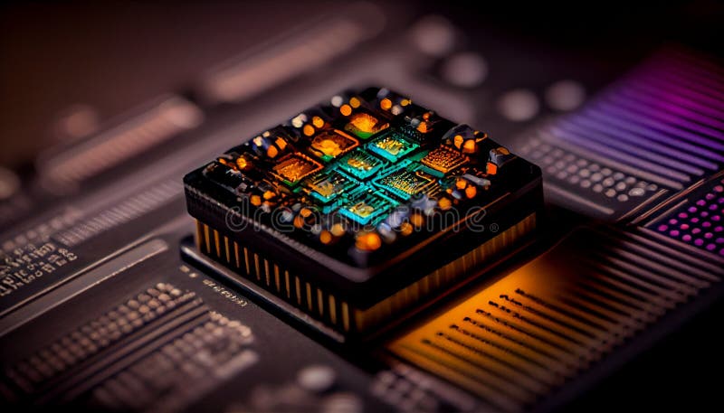 Semiconductor Chip Ai Generated Stock Illustration - Illustration of ...