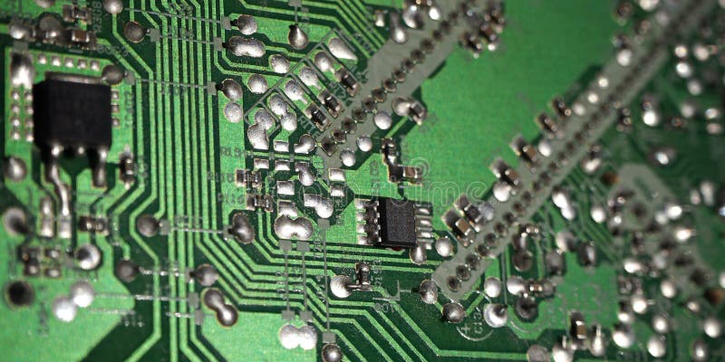 Semiconductor Chip on Printed Circuit Board Stock Image - Image of ...