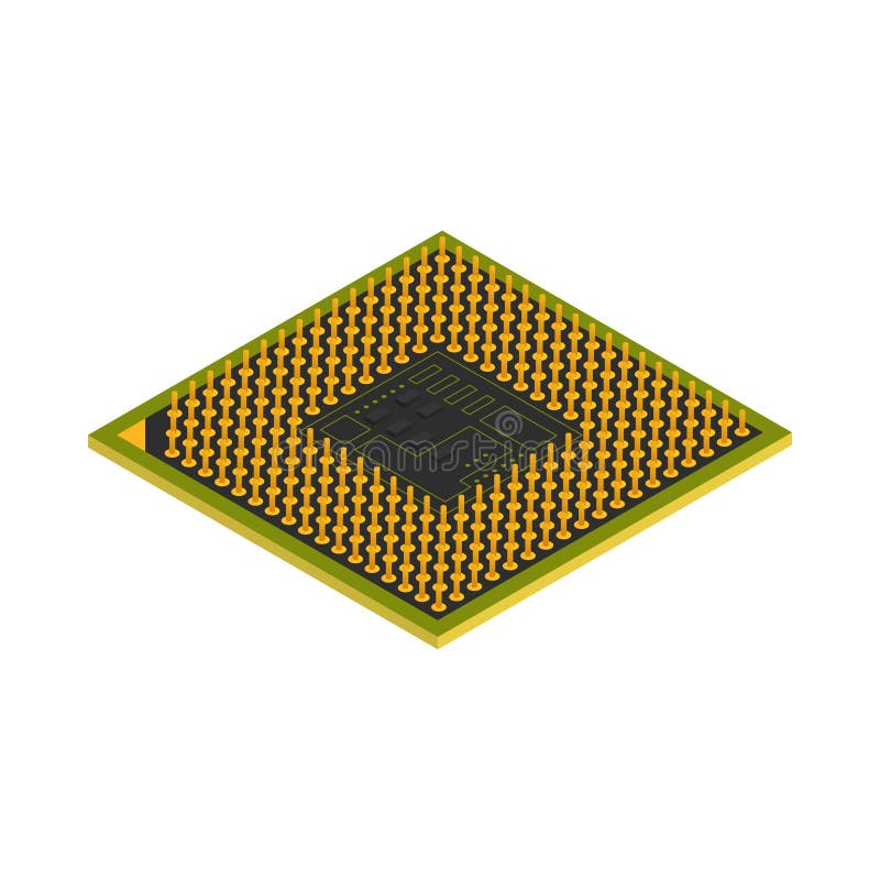 Semiconductor Chip Production Isometric Set with Isolated Icons of ...