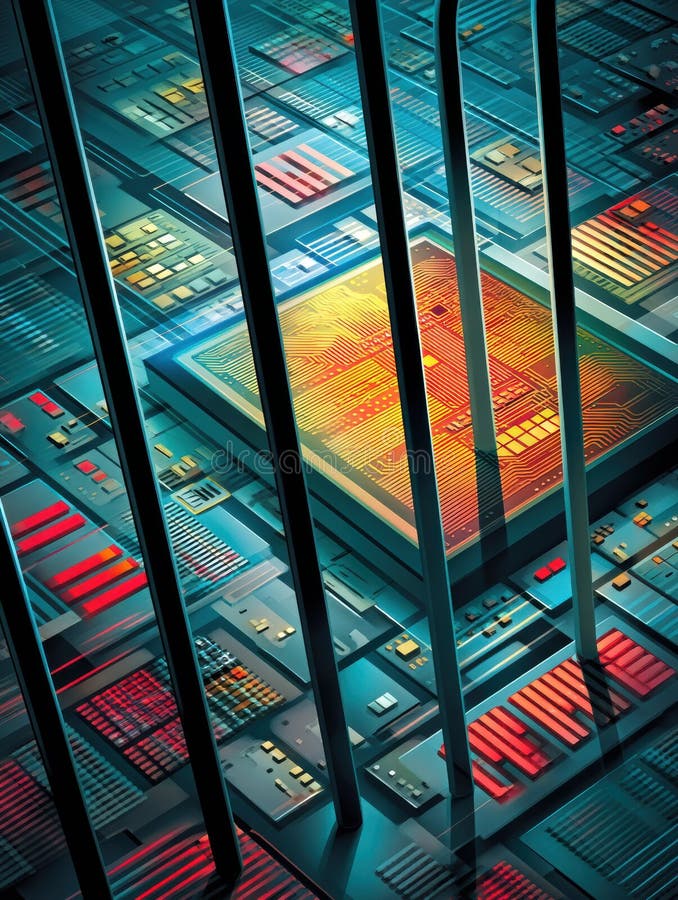Illustration of a Semiconductor Chip Secured Behind Trade Barriers in ...