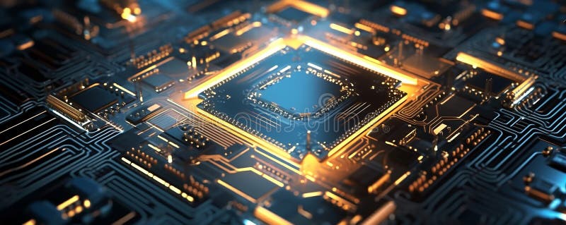 Semiconductor Circuit Board CPU Processor Microchip, Central Computer Processors CPU Concept ...