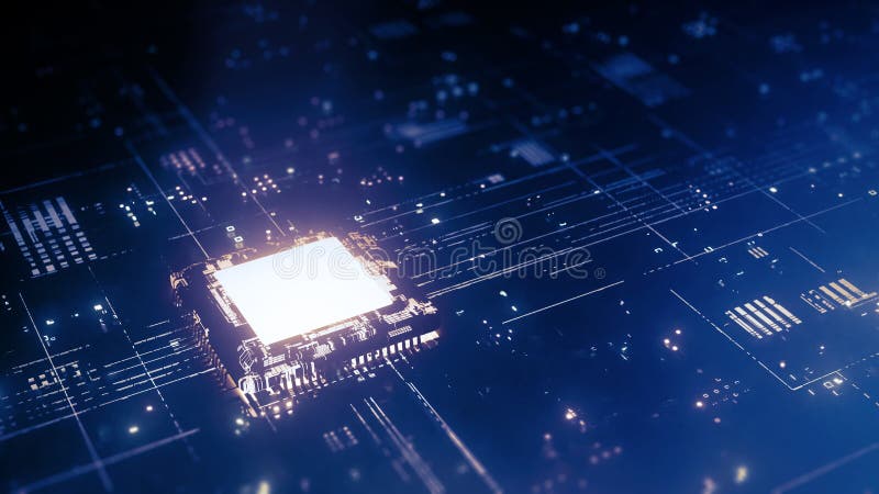 Semiconductor Circuits and Chips that Glow Brightly in the Dark, 3d ...