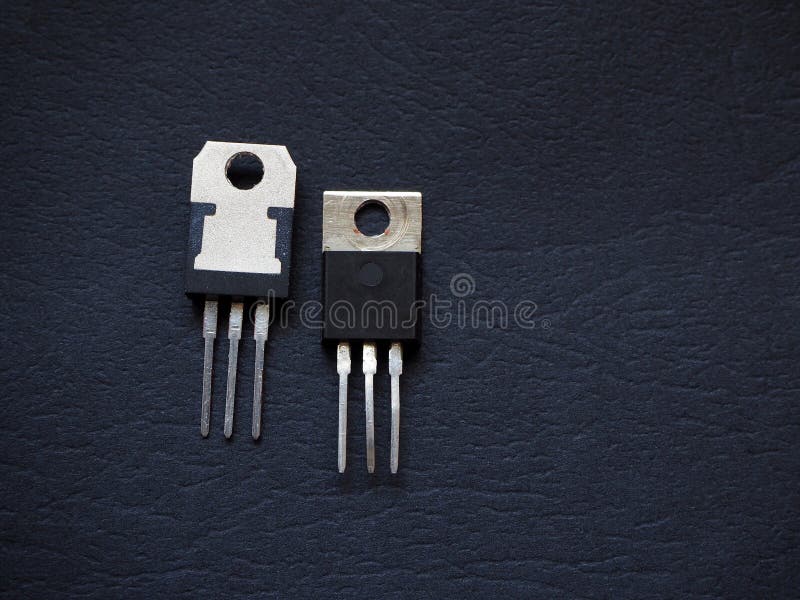Semiconductor Components Isolated on Black Stock Photo - Image of black ...