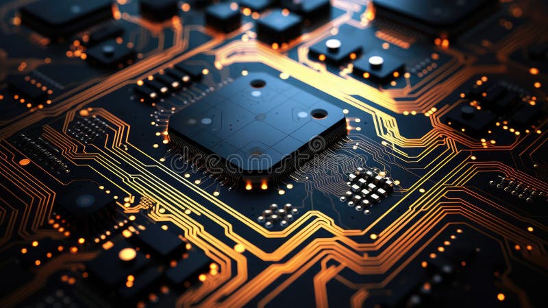 Semiconductor Computer Chip Texture Stock Illustration - Illustration ...