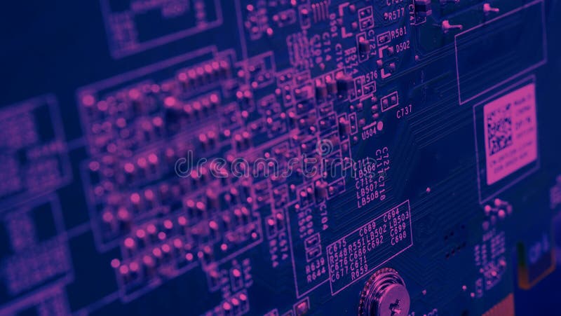 Semiconductor. Cpu Chip Located on the Green Motherboard of the ...