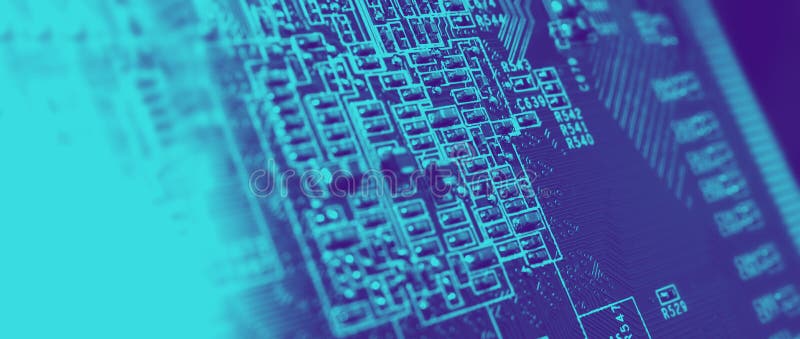 Semiconductor. Cpu Chip Located on the Green Motherboard of the ...