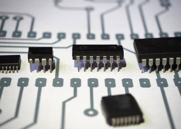 Various electronic chips stock photo. Image of programmable - 286237900