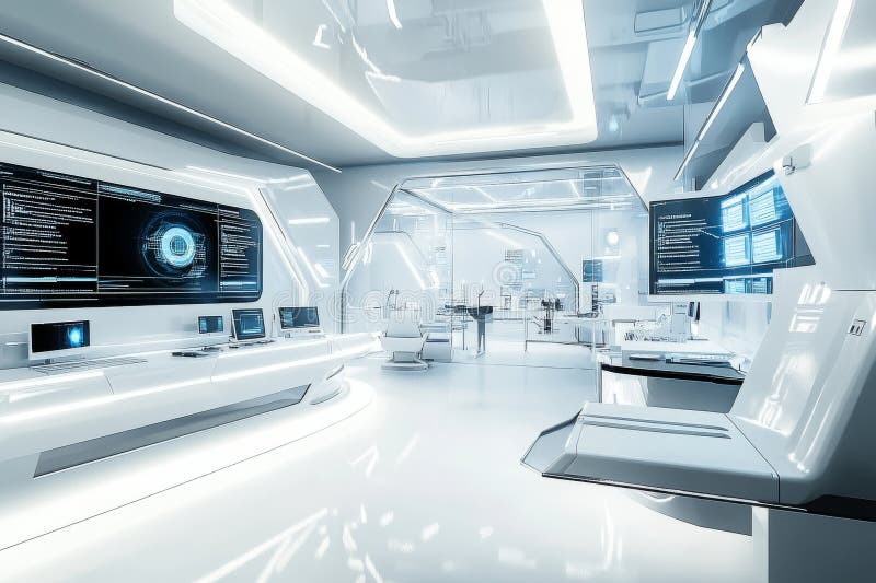 Interior of a Semiconductor Manufacturing Factory Featuring a ...