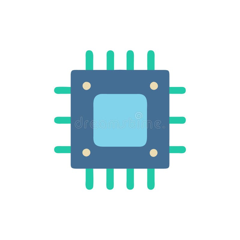 Semiconductor Icon for Electronics Stock Image - Illustration of server ...