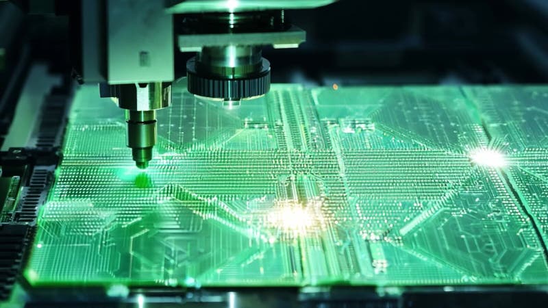 In a Semiconductor Industry, Robot Arms Assembly Circuit Boards ...