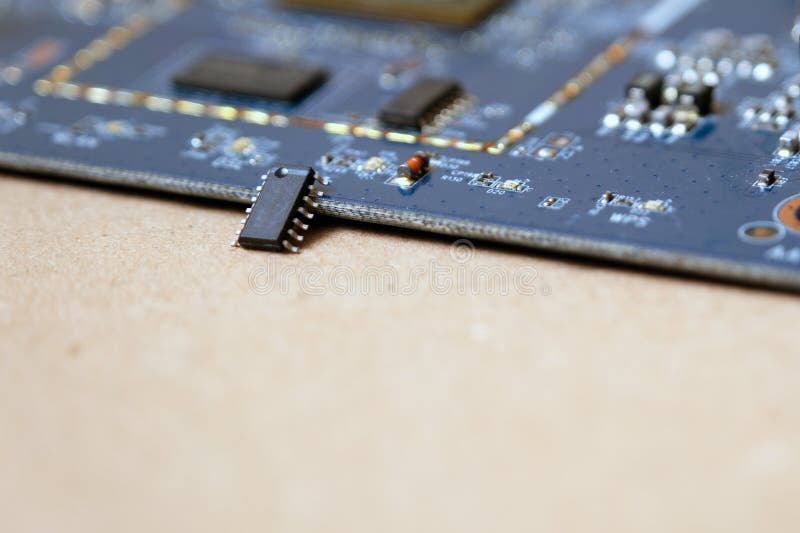 Semiconductor Integrated Circuit Near the Board Stock Image - Image of ...