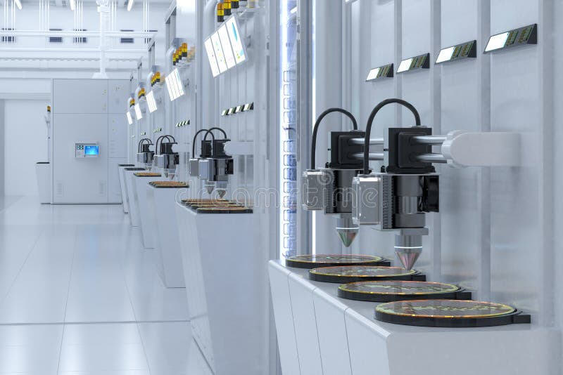 Semiconductor Manufacturing with Robotic Arms with Silicon Wafers Stock ... Semiconductor Manufacturing with Robotic Arms with Silicon Wafers Stock ...