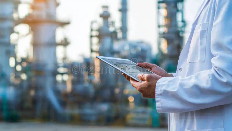 In a Semiconductor Manufacturing Factory, Workers Wear Lab Coats Stock ...
