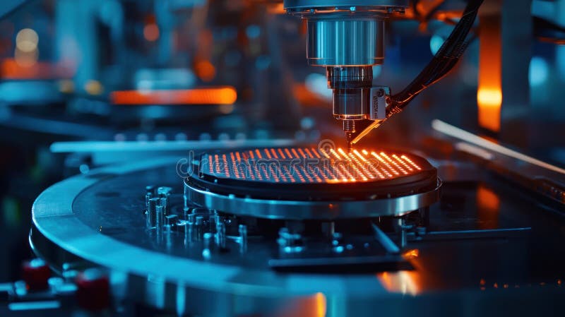 A Semiconductor Manufacturing Process with Machinery Stock Illustration ...