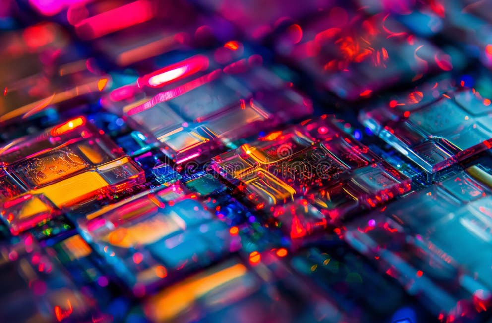 Semiconductor Microcircuit Array Stock Photo - Image of electronics ...