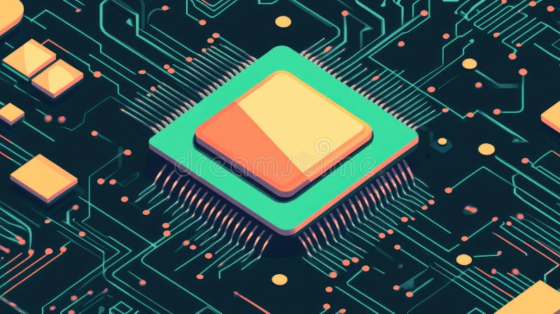 Semiconductor Scanning Radar Ram Chip Stock Illustration - Illustration ...