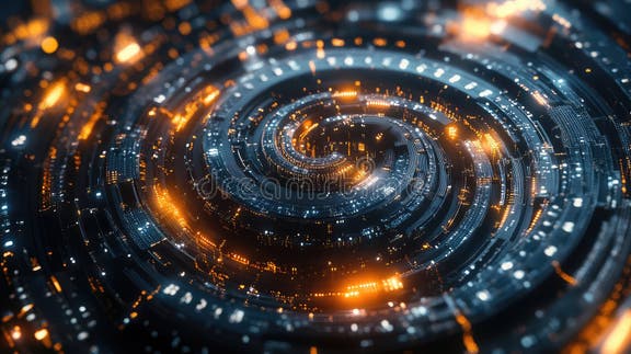 Semiconductor Spiraling Microchip Stock Illustration - Illustration of electronics, design ...