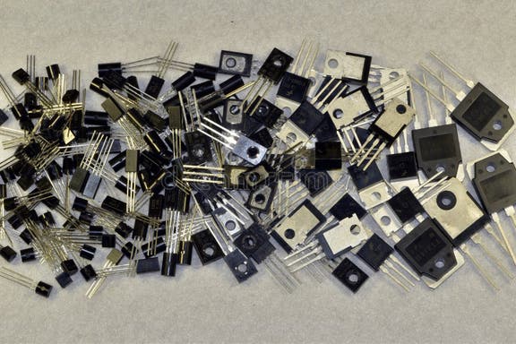 Semiconductor Triodes, Evenly Scattered on a Plane Stock Photo - Image ...