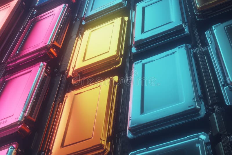 Semiconductor Wafers of Various Colors are Laid Out in a Pattern that ...