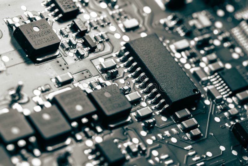 Semiconductors on a Circuit Board of an Industrial Control Unit Stock ...