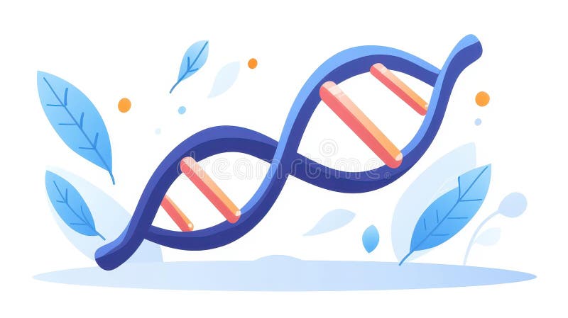 A Semiflat Vector Illustration of a DNA Ladder Structure, Featuring a ...