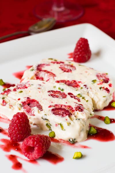 Semifreddo with Raspberry and Pistachios Stock Image - Image of cuisine ...