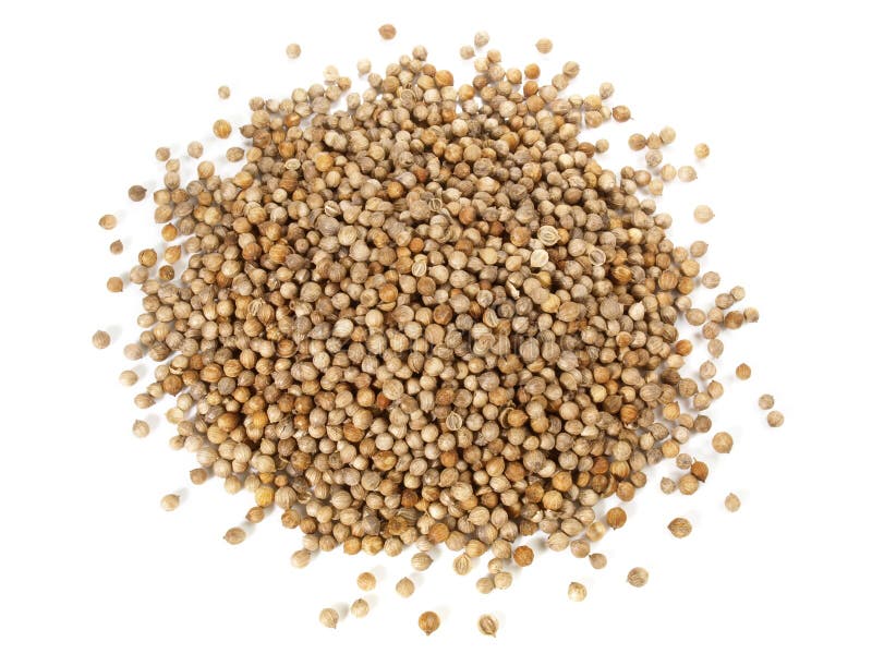 Semillas De Culantro Con Hojas En El Fondo Blanco Aislado Foto de ...